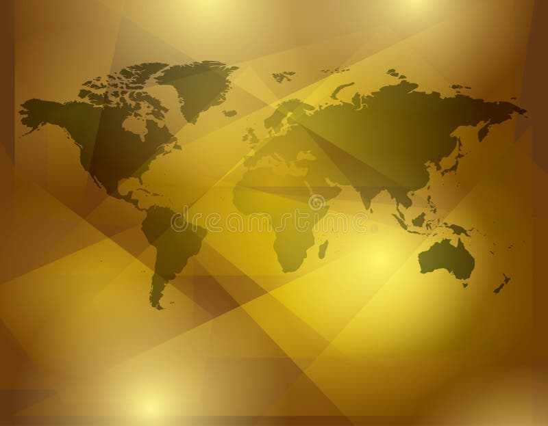 Gold World Map Transparent Stock Illustrations – 348 Gold World Map ...