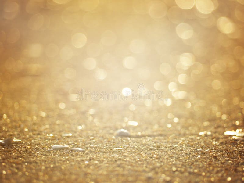 Gold Abstract Blurred Background of Sandy Sunset Beach Stock Photo ...