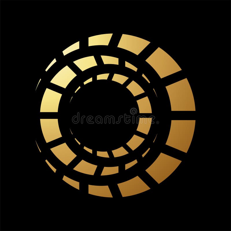 Gold Abstract Gear Icon with Nested Crescent Shapes Stock Vector ...