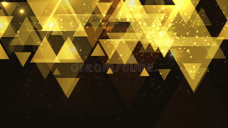 Gold Abstract Geometric Vector Background with Triangles. Stock Vector ...