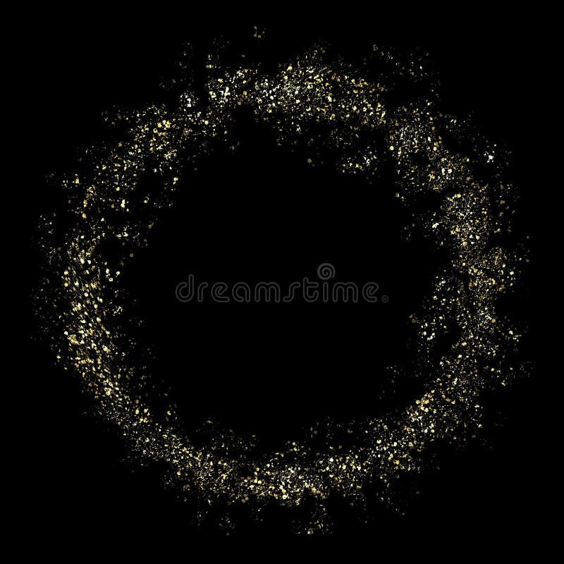 Gold Abstract Glitter Frame on Black Background Stock Image - Image of ...