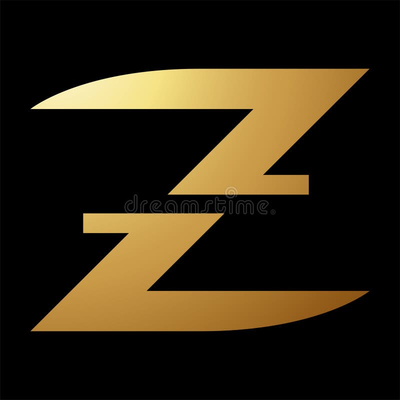 Gold Abstract Horizontally Split Letter Z Icon Stock Vector ...