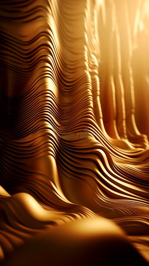 Gold Abstract Illustration Plastic 3d Structure Stock Illustration ...