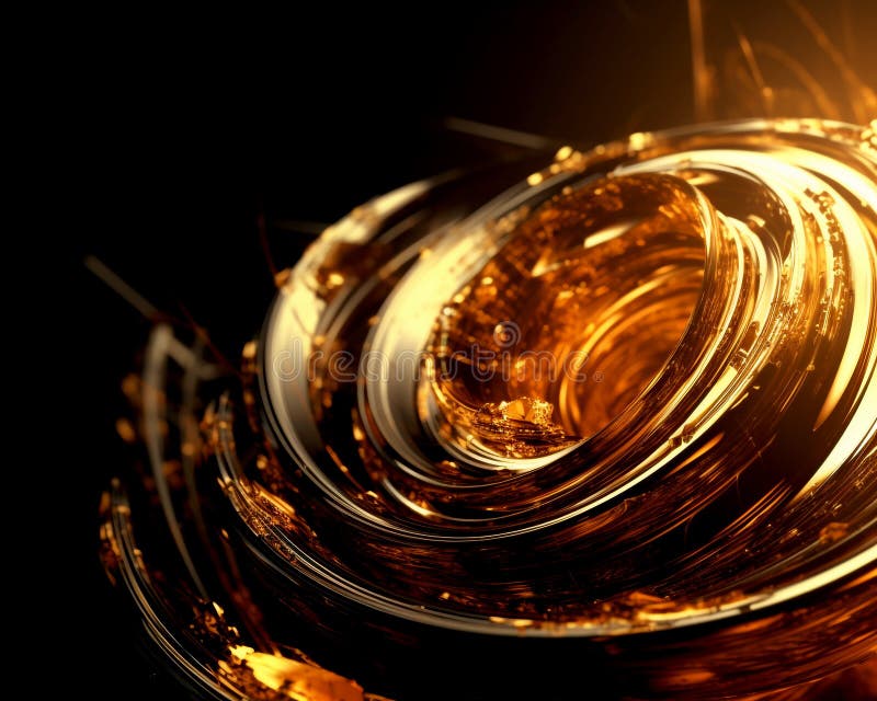 Gold Abstract Illustration Plastic 3d Structure Stock Illustration ...