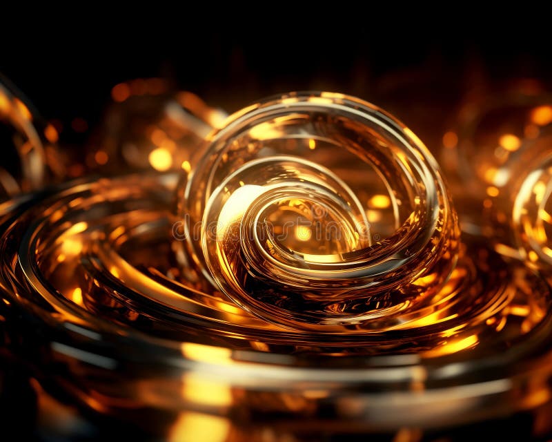 Gold Abstract Illustration Plastic 3d Structure Stock Illustration ...