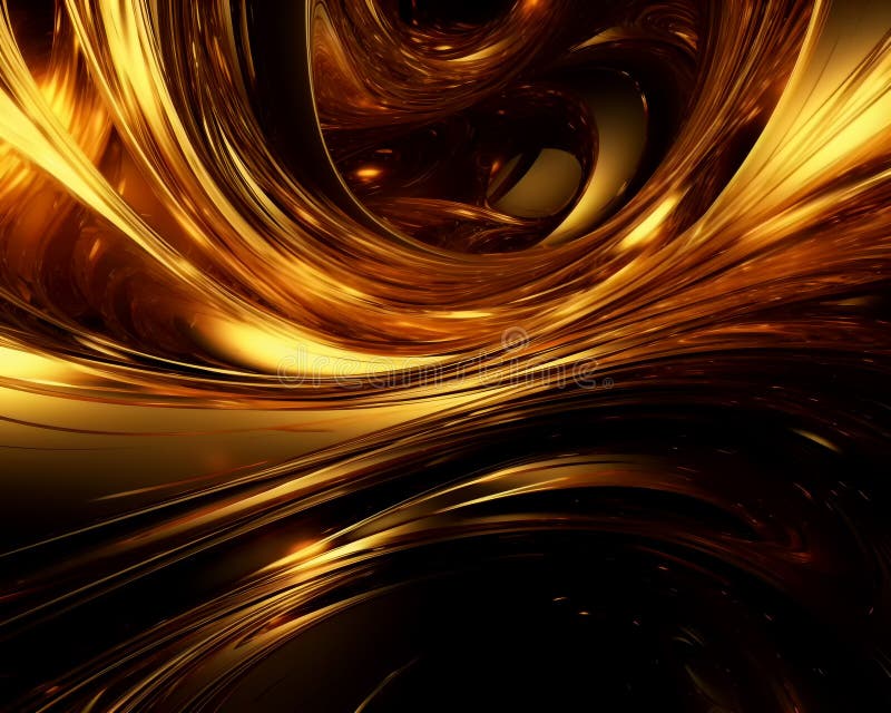 Gold Abstract Illustration Plastic 3d Structure Stock Illustration ...