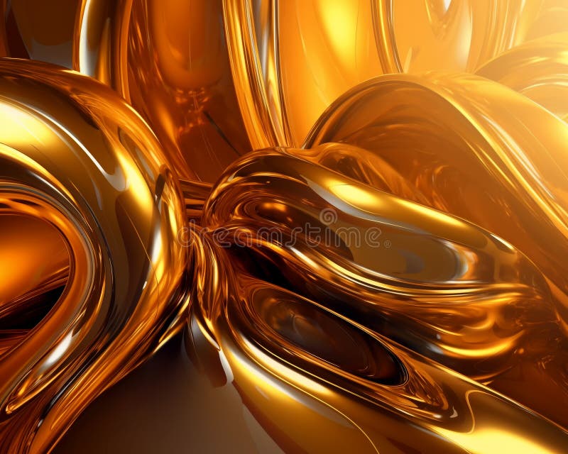 Gold Abstract Illustration Plastic 3d Structure Stock Illustration ...