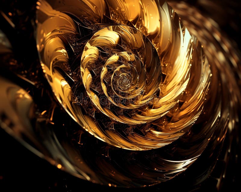 Gold Abstract Illustration Plastic 3d Structure Stock Illustration ...