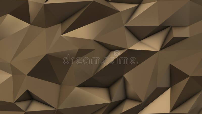 Gold Abstract Low Poly Triangle Field Stock Illustration - Illustration ...