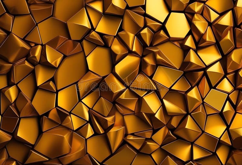 Gold Abstract Mosaic Background, Gold Polygon Background, Abstract ...