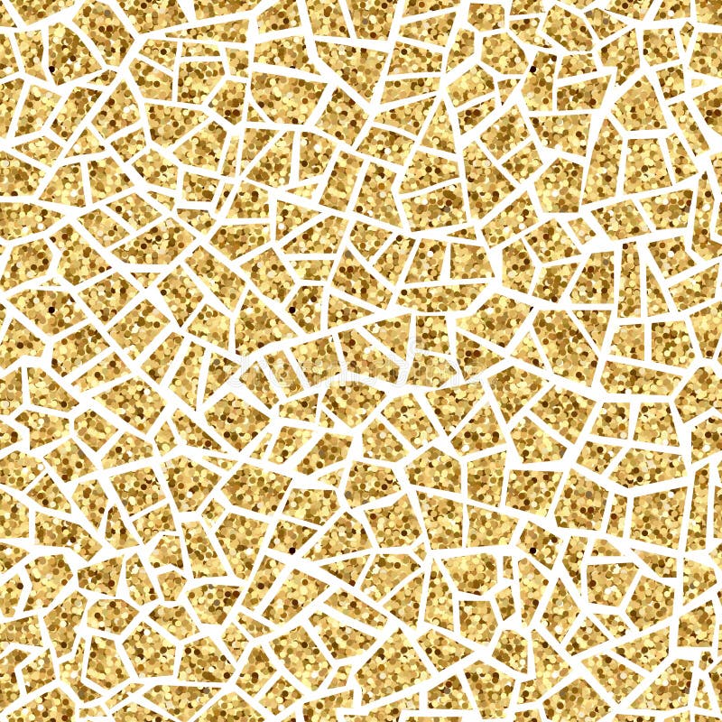 Gold Abstract Mosaic Seamless Pattern. Vector Golden Background ...