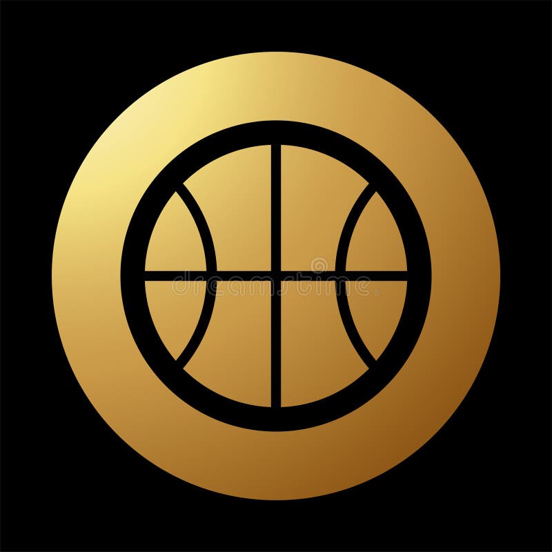 Gold Abstract Round Basketball Icon Stock Vector - Illustration of ...