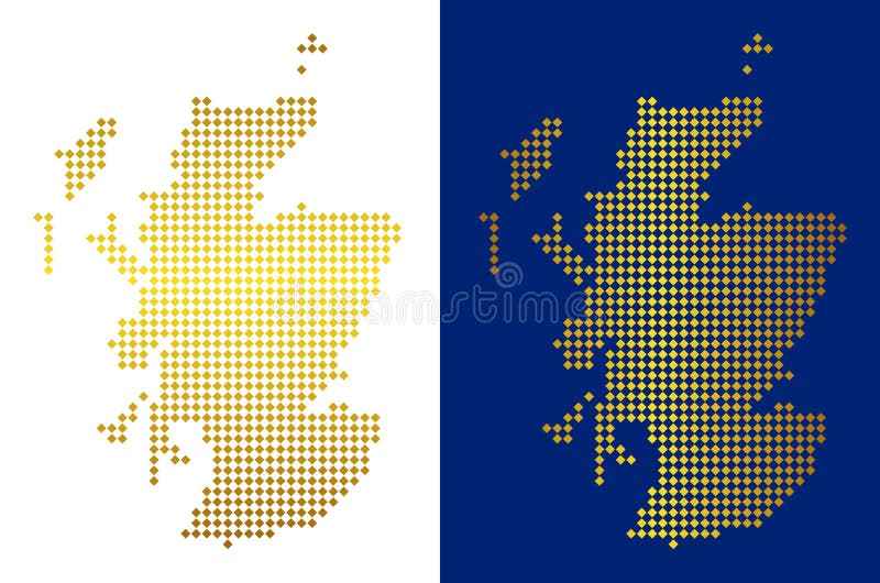 Gold Abstract Scotland Map stock vector. Illustration of organized ...