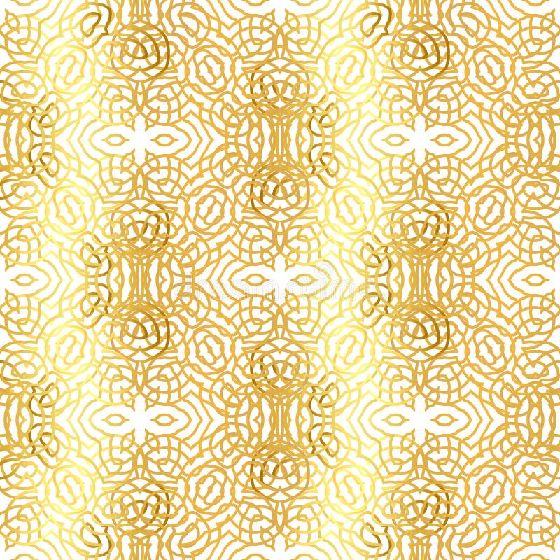 Gold Abstract Seamless Patterns Stock Illustration - Illustration of ...