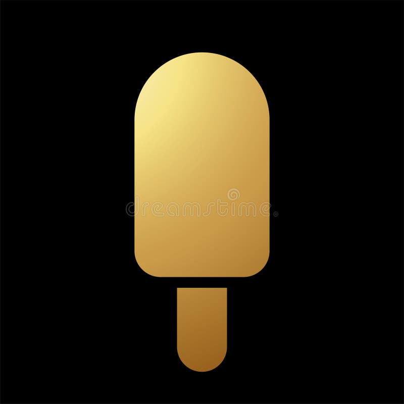 Gold Abstract Simplistic Ice Cream Bar Icon Stock Vector - Illustration ...
