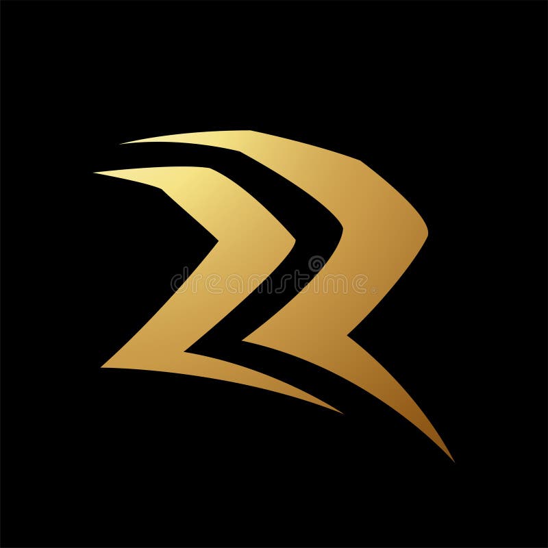 Gold Abstract Simplistic Letter R Icon Stock Vector - Illustration of ...