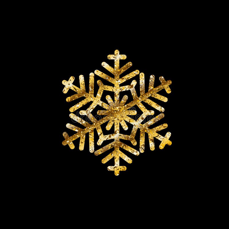 Gold Abstract Snowflake. Winter New Year Christmas Pattern. Vector ...