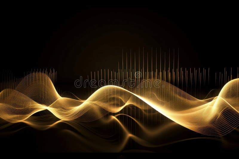Gold Abstract Wave. Generate Ai Stock Illustration - Illustration of ...