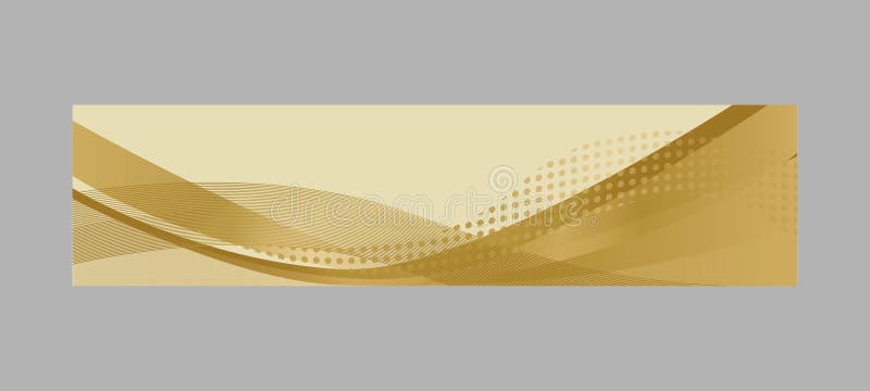 Gold Abstract Wavy Dynamic Horizontal Banner and Header Isolated Stock ...