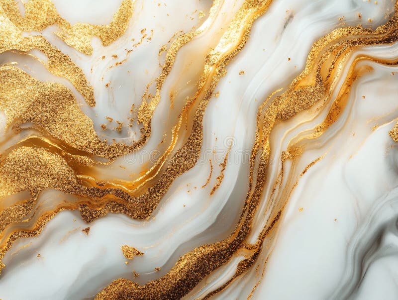 Gold Acrylic Abstract Pattern, Marble Background. Top View Golden Tile ...