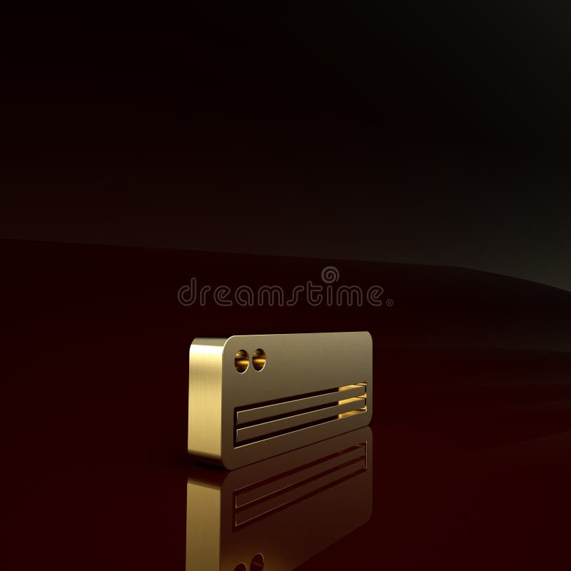 Gold Air Conditioning Unit 3d Render on White Background Stock ...