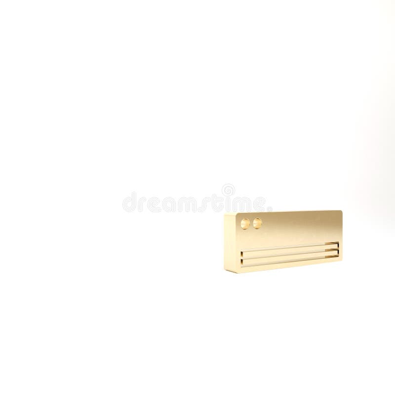 Gold Air Conditioning Unit 3d Render on White Background Stock ...