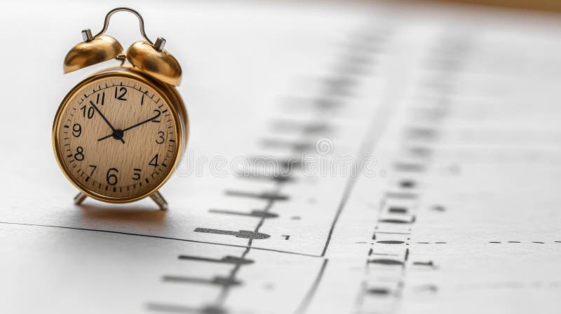 Gold Alarm Clock on Time Management Chart Stock Illustration ...