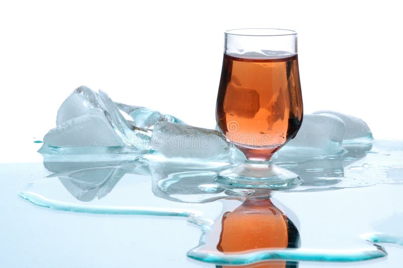 Gold Alcohol Drink with Ice Stock Image - Image of drop, food: 3650521