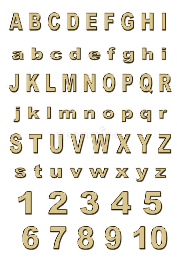 Gold alphabet stock illustration. Illustration of hash - 7633069