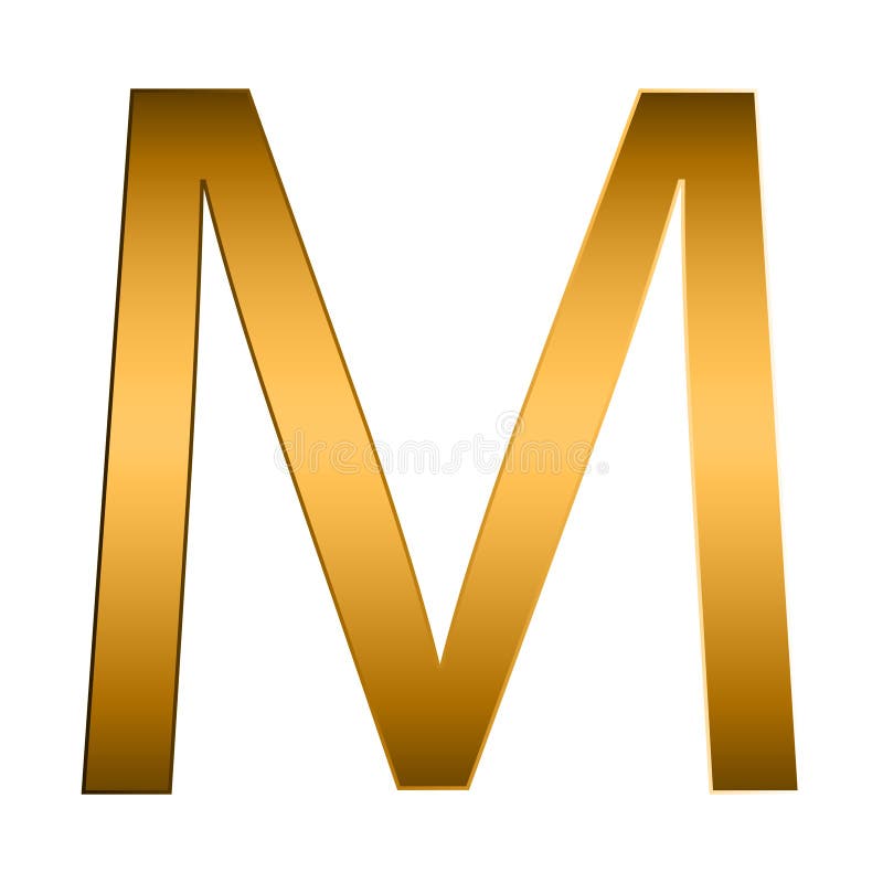 Alphabet Letter. Letter M. GOLD Alphabet Logo. Font Style - Vector ...