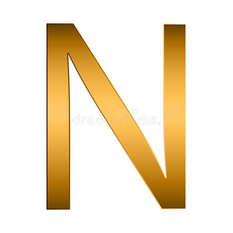 Alphabet Letter. Letter N. GOLD Alphabet Logo. Font Style - Vector ...