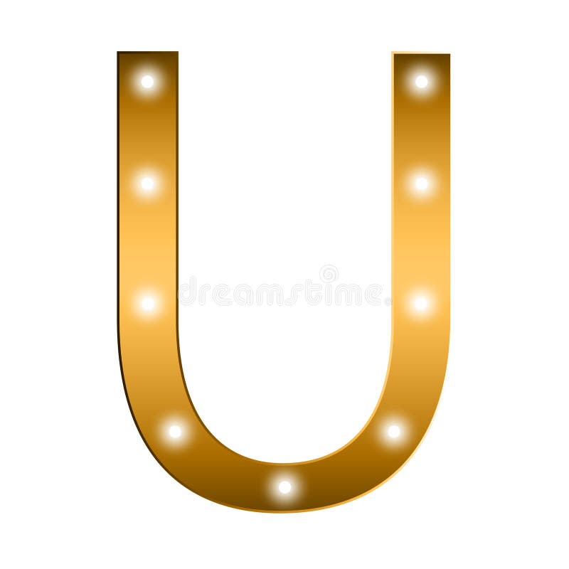 Alphabet Letter. Letter U. GOLD Alphabet Logo. Font Style - Vector ...