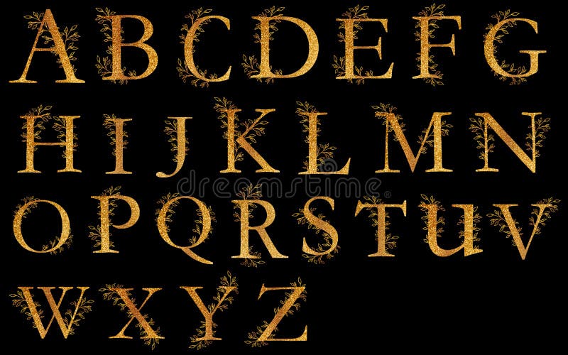 Gold Alphabet Letters. a Logo Design Element for a Collection of T ...