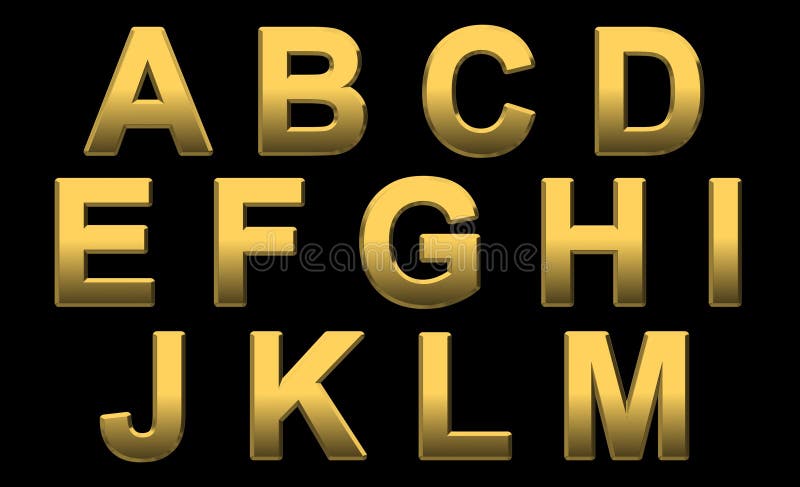 Gold Letters stock image. Image of white, three, golden - 36264993
