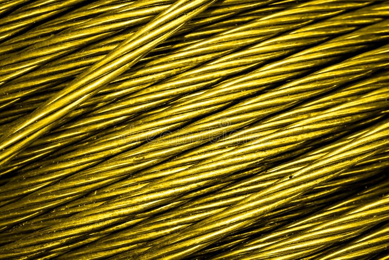 Gold Aluminum Electric Cable.background or Texture Stock Image - Image ...