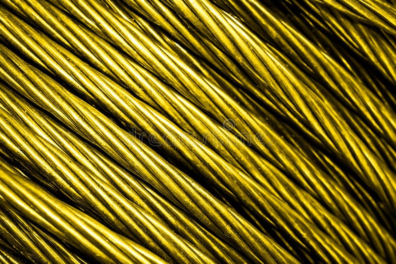 Gold Aluminum Electric Cable.background or Texture Stock Image - Image ...
