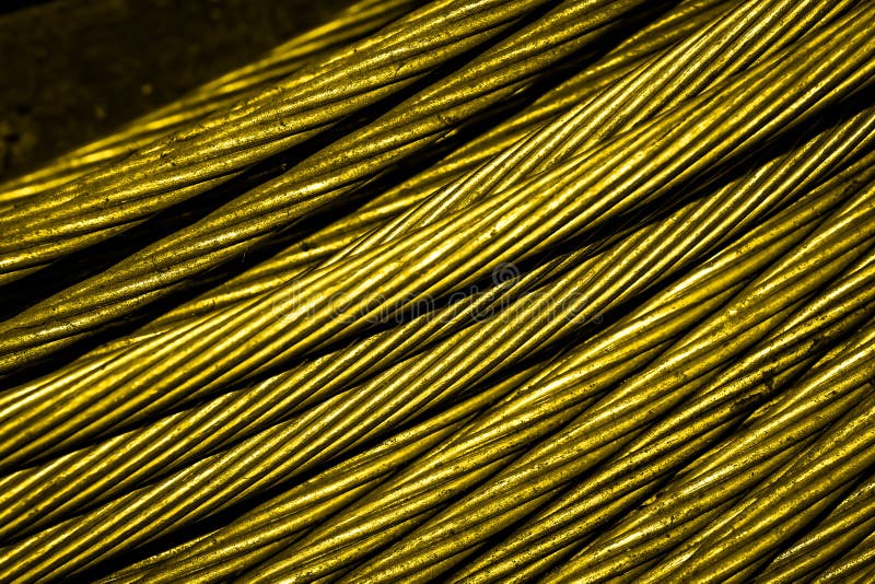 Gold Aluminum Electric Cable.background or Texture Stock Photo - Image ...