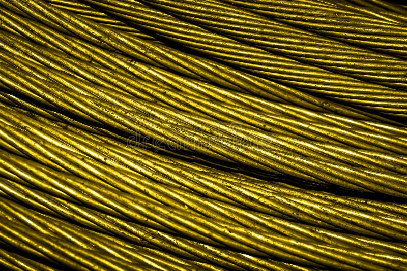 Gold Aluminum Electric Cable.background or Texture Stock Image - Image ...