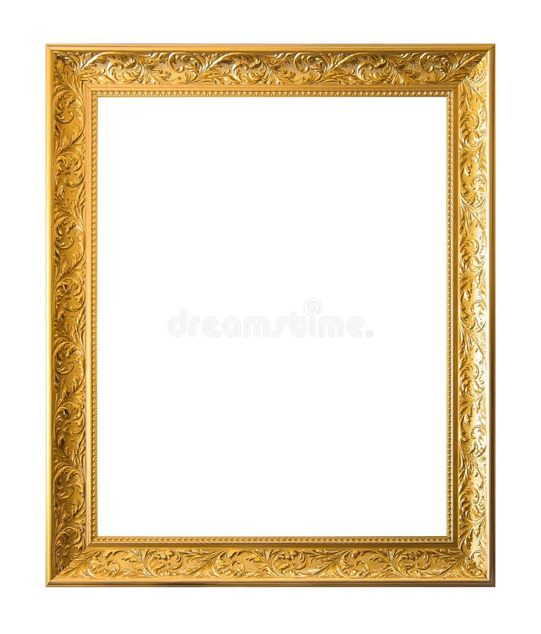 Gold Ancient Vintage Frame Isolated on White Background Stock Photo ...