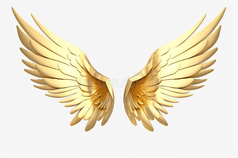 Gold Angel Wings on a White Background Stock Image - Image of angel ...