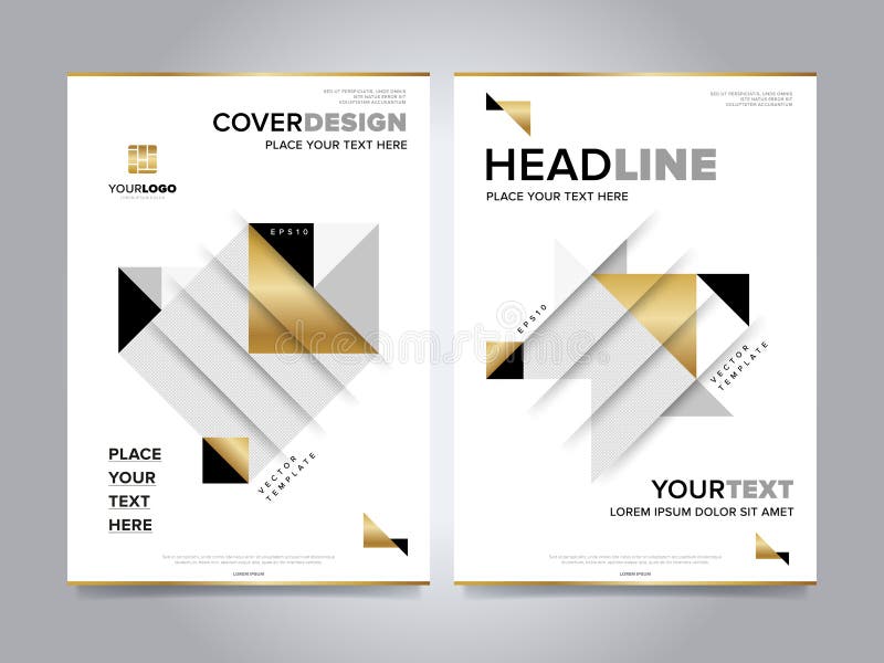Gold Annual Report Brochure Design Template Vector Stock Vector ...
