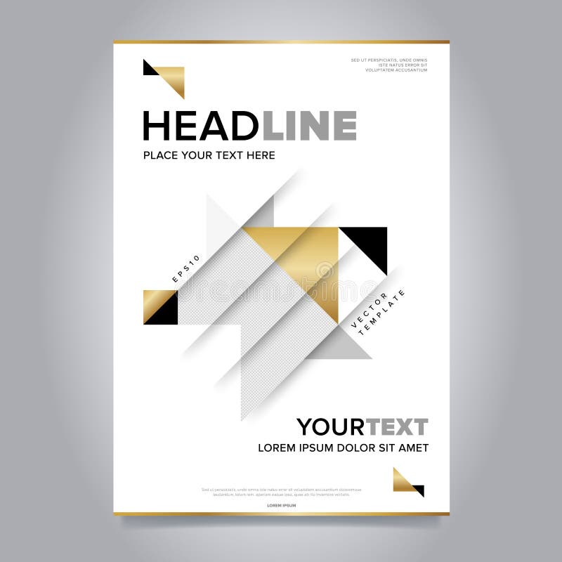 Gold Annual Report Brochure Design Template Vector Stock Vector ...