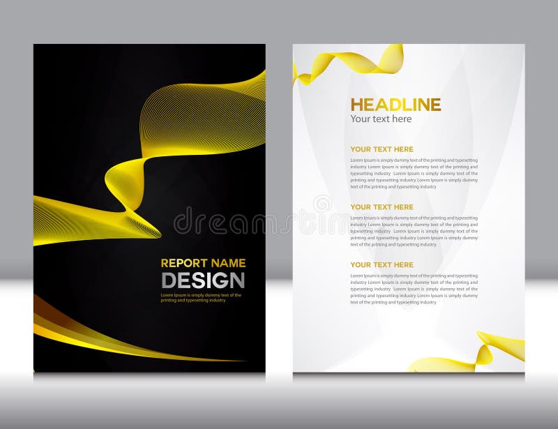 Gold Cover Annual Report Design Vector Illustration Stock Illustration ...