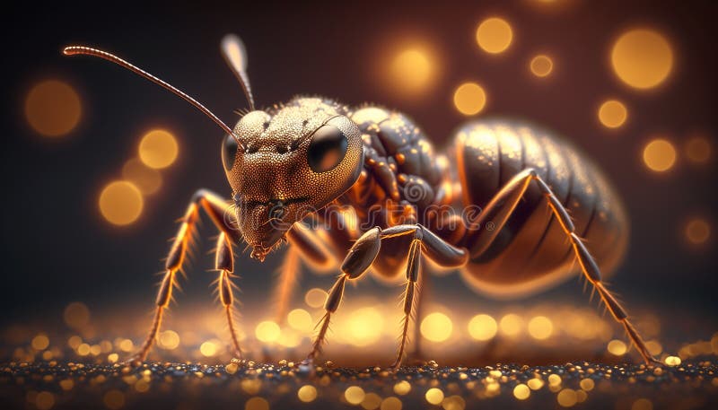 Gold ant stock illustration. Illustration of boke, yellow - 270884277