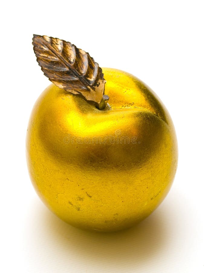 Gold apple. stock image. Image of goldish, rich, bright - 24013123