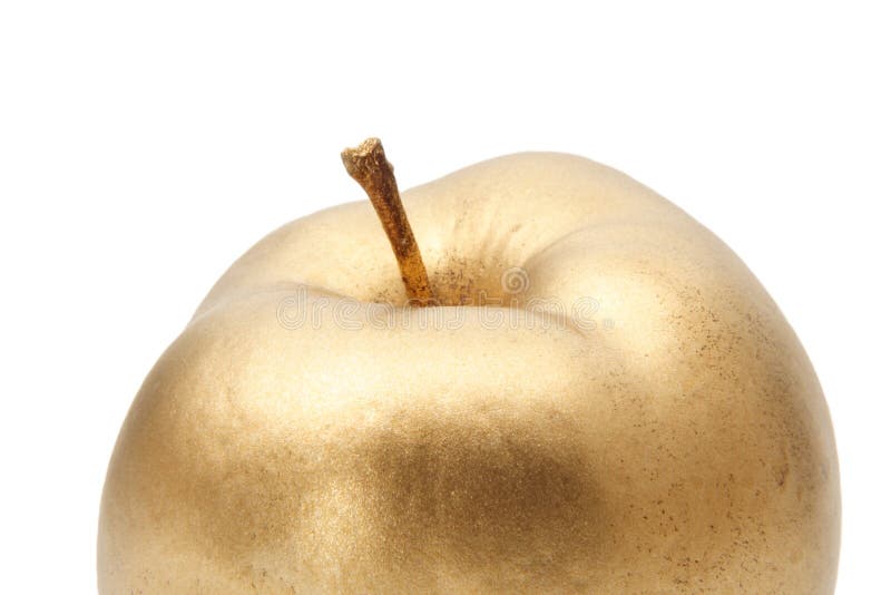 Gold apple. stock image. Image of goldish, rich, bright - 24013123