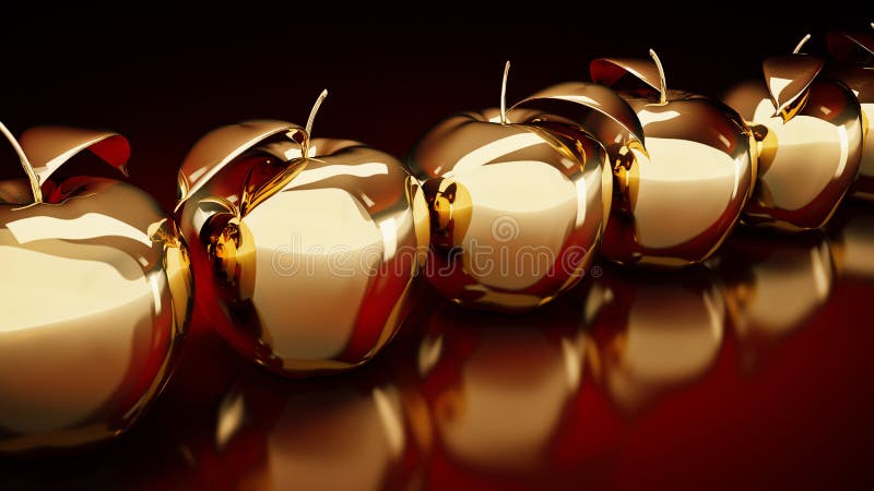 Gold Apple Seamless Pattern Stock Vector - Illustration of antique ...