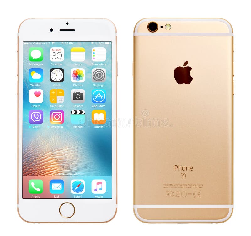 Gold Apple iPhone 7 editorial image. Image of interface - 91940480