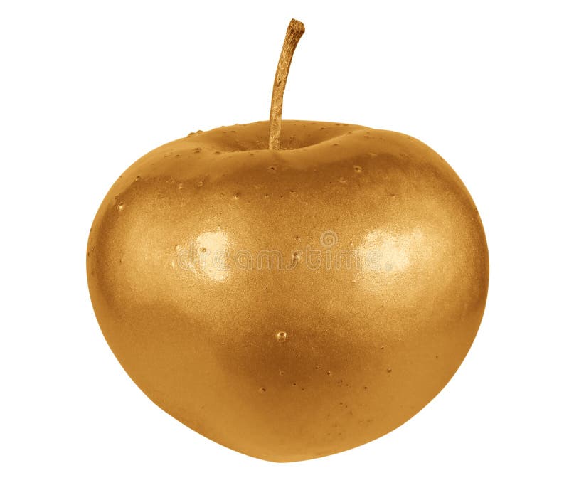 Gold apple isolated stock image. Image of apple, healthy - 104223855