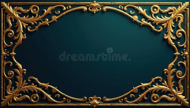 Gold Arabesque Vector Card Template with Ornate Detail , Frame, Vintage ...